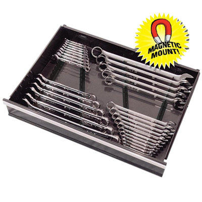 Ernst 40 Tool Space Saver Spanner/Wrench Rail Organisers Magnetic Black ...
