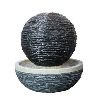 Erskine Slate Sphere Solar Powered Water Feature