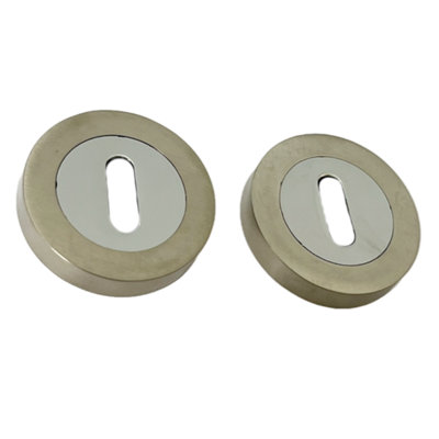 Escutcheon Chrome Satin Duo Pair Keyhole Cover Mortice Door Lock Cover ...
