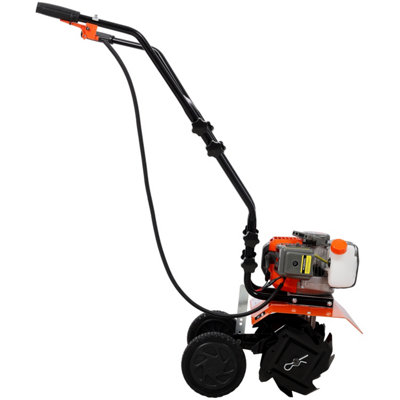 ESKDE 43CC PETROL ROTAVATOR 2-STROKE MINI GARDEN TILLER WITH 6 STEEL ...