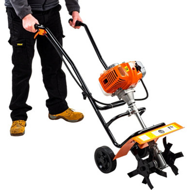 eSkde 52cc Petrol Garden Tiller Cultivator Rotovator with Powerful ...