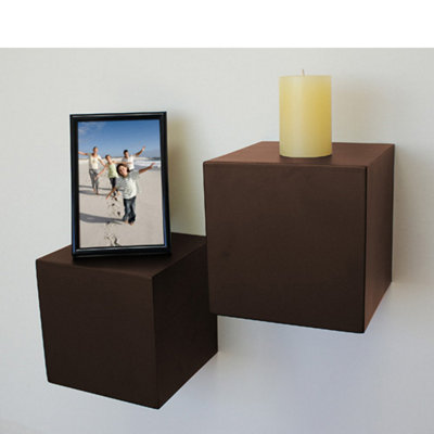 Espresso Block Floating Shelf 15x15x15cm | DIY at B&Q