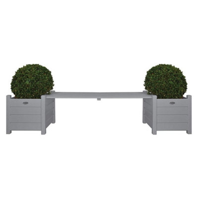 Esschert Design Planters with Bridge Bench Grey CF33G