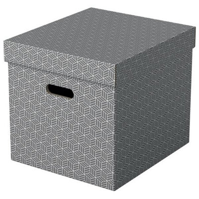 Esselte Grey 3-Pack Home Office Storage Box Cube For Filing, Paperwork ...