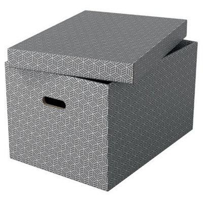 Esselte Grey 3-Pack Home Storage Box Large