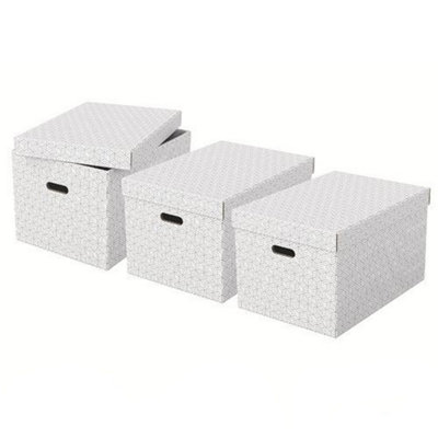 Esselte White 3-Pack Home Storage Box Large
