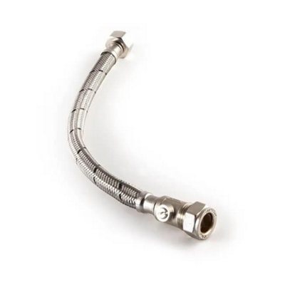 Essentials 15mm x 1/2"x30cm Flexible Tap Connector 9.5mm Bore ...