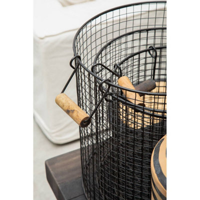 Essentials by Premier Black Wire Storage Baskets Set of 3