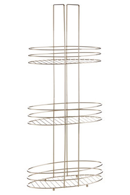Essentials by Premier Dara 3 Tier Gold Plated Storage Rack | DIY at B&Q