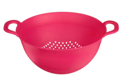 Essentials by Premier Hot Pink Large Plastic Colander | DIY at B&Q