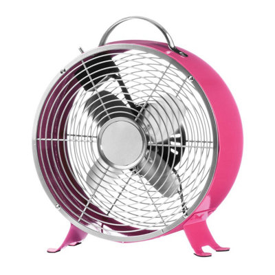 Essentials by Premier Hot Pink Retro Desk Fan