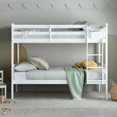 Essentials White Wooden Single Bunk Bed Frame