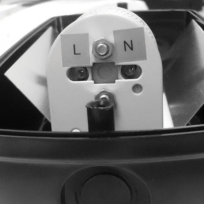 Eterna BH100E27 ES/E27 Rectangular Polycarbonate Bulkhead Black