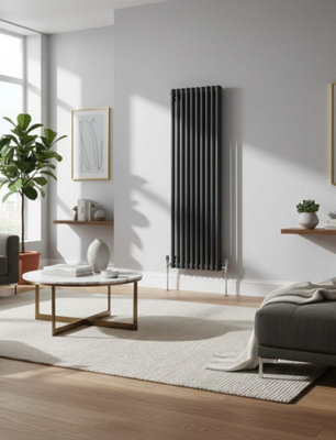 Ethiant Lux Oval Tubed Panel Double Vertical Radiator 1800 Height x 420 ...