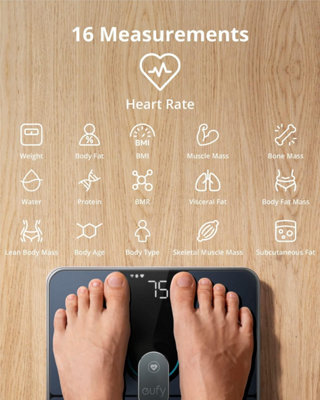 Eufy Smart Scale P2 Digital Bathroom Body Scale 16 Body Composition ...
