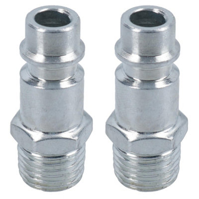 Euro Air Line Quick Release Hose Fitting Connector 1/4 BSP Male Thread 2pc