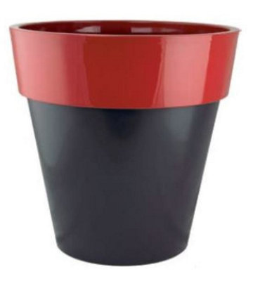 Euro Planter Round 30cm Glossy Red Effect