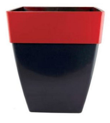 Euro Planter Square 28cm Glossy Red Effect