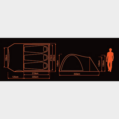 Buy Eurohike Avon 3 Man DLX Nightfall Dome Tent with Darkened Bedroom ...