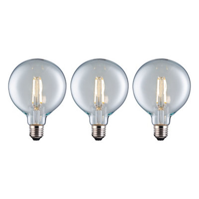 Eurolec - G125 Globe E27 LED Straight Filament Dimmable Light Bulb Pack