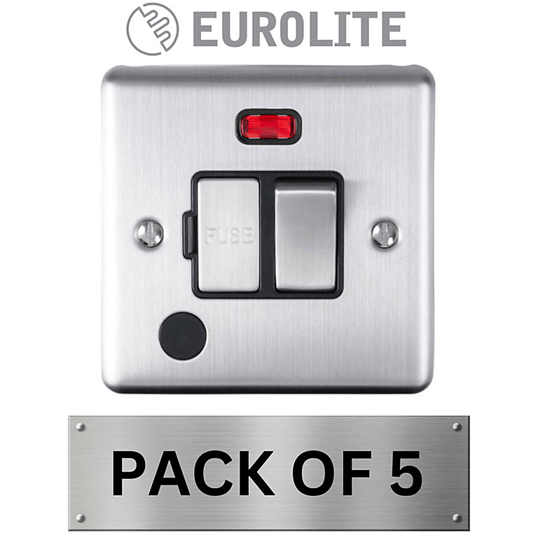 Eurolite Switched Fused Spur 13A DP With Neon & Flex Outlet: Satin ... Eurolite Switched Fused Spur 13A DP With Neon & Flex Outlet: Satin ...
