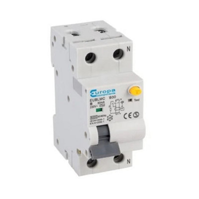 Europa EUBLMC32B30 Type B 6kA Double Pole RCBO - 32amp