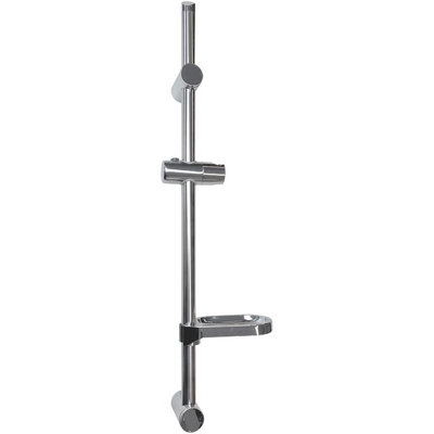 Euroshowers Shower Slider Riser Rail - Chrome w/ Soap Dish | DIY at B&Q