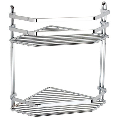 Euroshowers Stainless Steel Chrome Plated Double Corner Basket