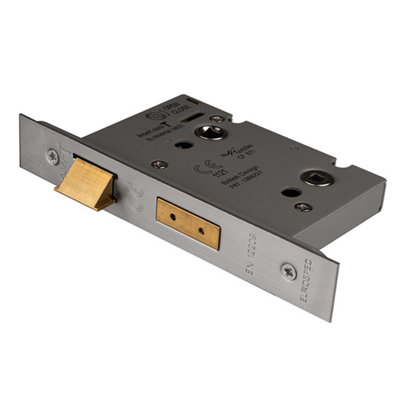 Eurospec Satin Stainless Steel Bathroom Lock 76mm (BAS5030SSS) | DIY at B&Q