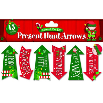 Eurowrap Present Hunt Arrow Christmas Decoration (Pack of 15) Red/Green ...