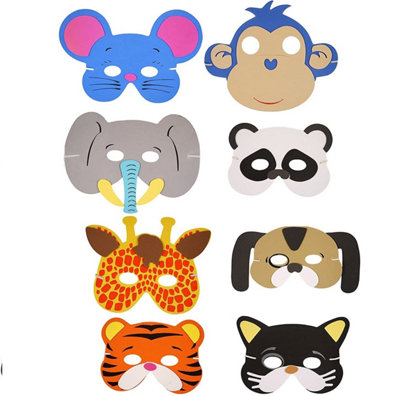 Eva Foam Animal Face Masks For Kids Birthday Party Bag Fillers Fancy ...