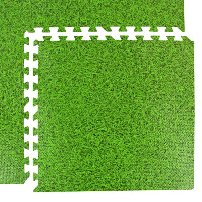 EVA Grass Effect EVA Interlocking Foam Mats Play Home Office Garage Tiles