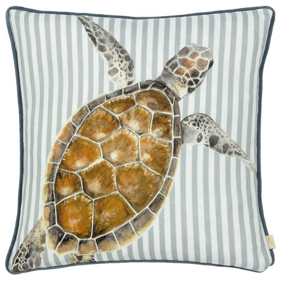 Evans Lichfield Salcombe Turtle Piped Feather Filled Cushion | DIY at B&Q