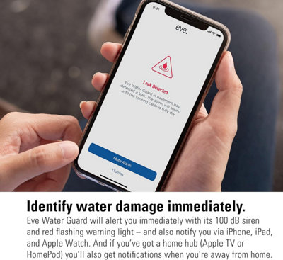 Eve Home Water Guard Smart Home Water Leak Detector, 100db Siren and ...