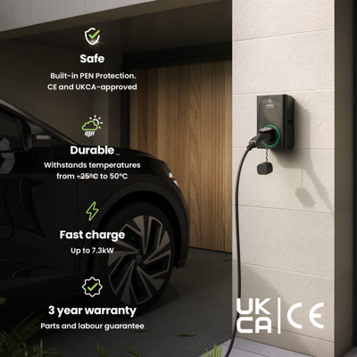 evec EV Charger 7.4kW, Type 1 & Type 2, Single Phase, Untethered ...