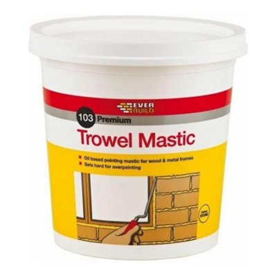 Everbuild 103 Premium Trowel Mastic - Stone, 3kg - Oil-Based Perimeter ...