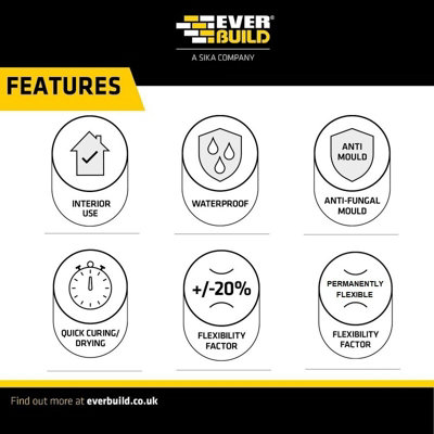 Everbuild 500SAND 500 Bath & Sanitary Silicone Sealant Sandstone 290ml ...