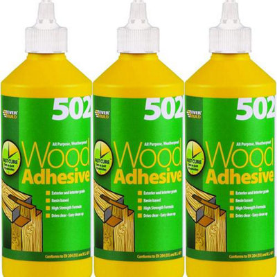 Everbuild 502 All Purpose Weatherproof Wood Adhesive Bottle 500 ml ...