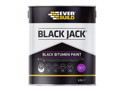 EVERBUILD 90102 BLACK JACK 901 BLACK BITUMEN PAINT 2.5 LITRE EVB90102