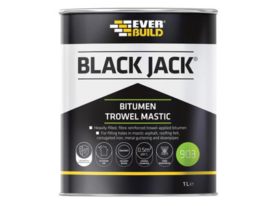Everbuild 90301 Black Jack 903 Bitumen Trowel Mastic 1 litre EVB90301 ...