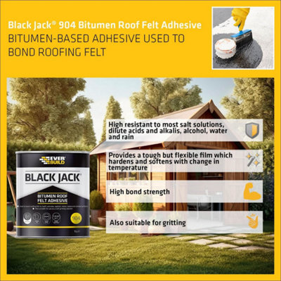 Everbuild 90402 Black Jack 904 Bitumen Roof Felt Adhesive 2.5 litre ...