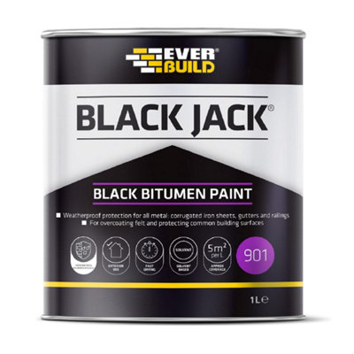 Everbuild Black Jack 901 Bitumen Solvent-Based Protective Paint 1 Litre