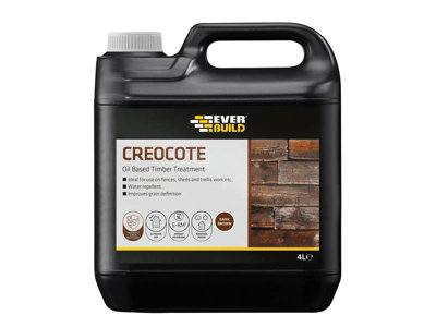 Everbuild Creocote Dark Brown Wood Treatment 4 Litre for Exterior Timbers