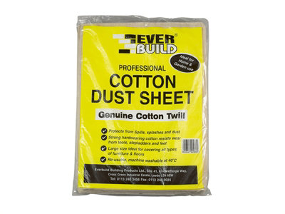 Everbuild DUST Cotton Dust Sheet 3.6 x 2.7m EVBDUST | DIY at B&Q