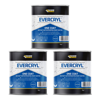 Everbuild Evercryl One Coat Instant Waterproofing Clear 1kg (Pack Of 3 ...