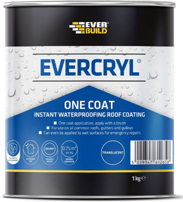 Everbuild Evercryl One Coat Instant Waterproofing Clear 1kg (Pack Of 3 ...