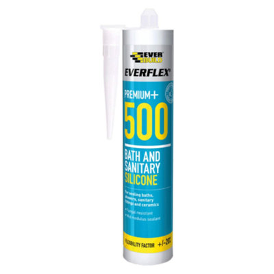 Everbuild Everflex 500 Bath and Sanitary Silicone Silicone Sealant ...