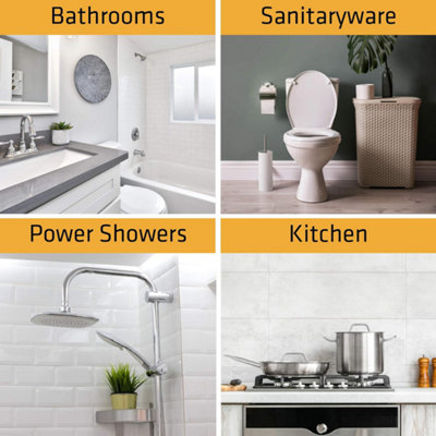 Everbuild Everflex 500 Bath and Sanitary Silicone Silicone Sealant ...