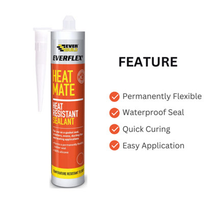 Everbuild Everflex Heat Mate Silicone Heat Resistant Sealant Black 295ml