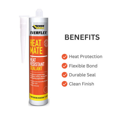 Everbuild Everflex Heat Mate Silicone Heat Resistant Sealant Black 295ml